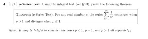 Solved Pt P Series Test Using The Integral Test Chegg Com