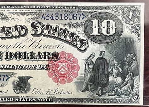 1880 10 Ten Dollar “jackass” Legal Tender Note Red Seal Fr 113 Ebay