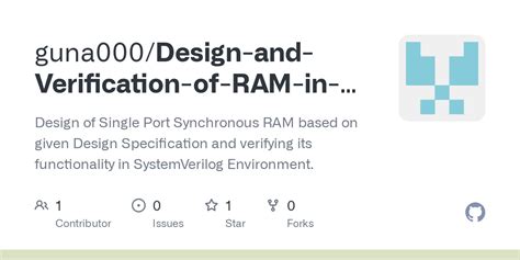 Github Guna000design And Verification Of Ram In Systemverilog Design Of Single Port