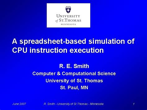 A Spreadsheetbased Simulation Of Cpu Instruction Execution R
