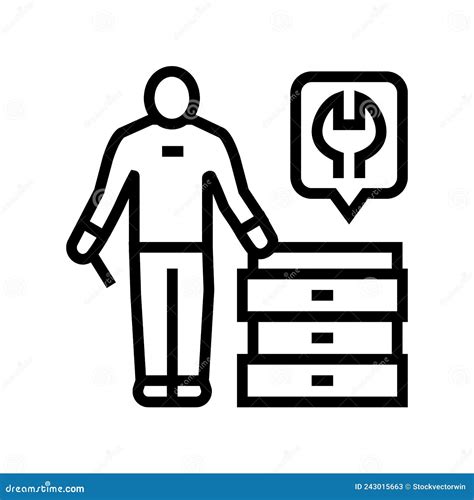 Outline Assembler Vector Icon Isolated Black Simple Line Element