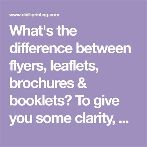 Whats The Difference Between Flyers Leaflets Brochures And Booklets To Give You Some Clarity