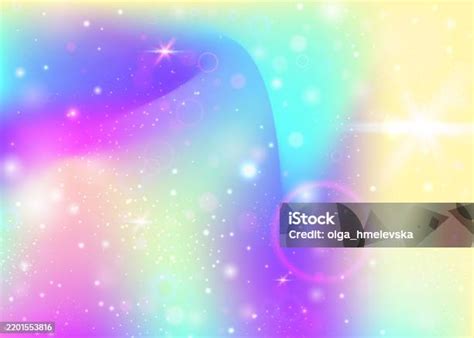 공주 배경 핑크 페어리 홀로그램 마법의 초대 홀로그램 우주 메쉬 보라색 반짝임 그라데이션 라일락 흐릿한 패턴입니다 무지개 질감 파티 공주 배경 1980년에 대한 스톡 벡터