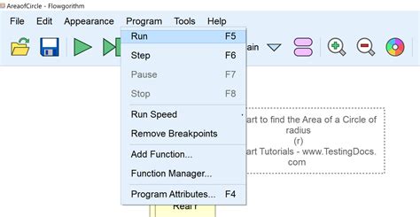 Run Flowgorithm Flowchart Testingdocs