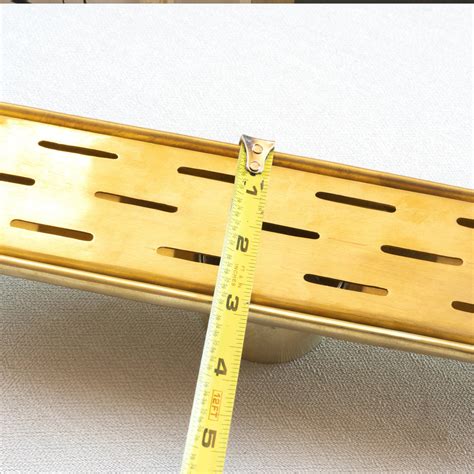 Solid Brass Linear Floor Drain Unlacquered Rectangular Shower Drain