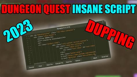 Dungeon Quest Script 2023 Working Autofarm Dupping And More Youtube