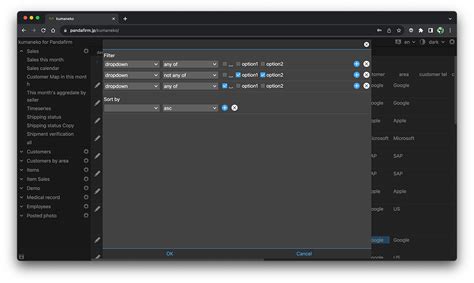 notes when specifying the dropdown field in the record filtering