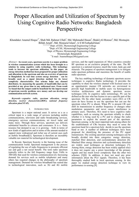 Pdf Proper Allocation And Utilization Of Spectrum By Using Cognitive