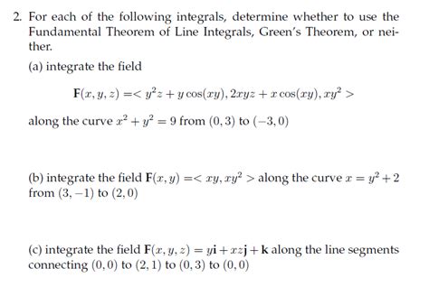 solved 2 for each of the following integrals determine