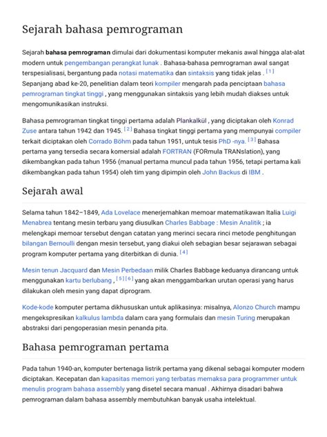 Sejarah Bahasa Pemrograman Wikipedia Pdf