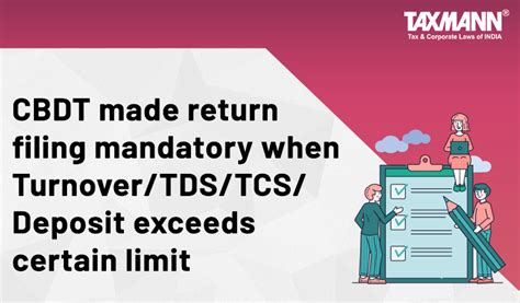 Cbdt Made Return Filing Mandatory When Turnover Tds Tcs Deposit Exceeds