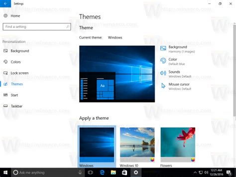 Change Theme And Appearance In Windows Creators Update