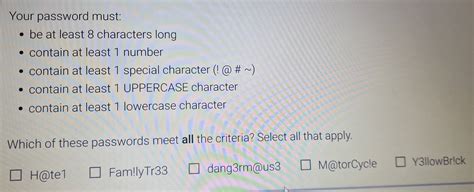 Solved Your Password Must Be At Least 8 Characters Long Contain At