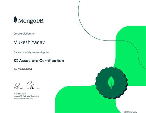 Mukesh Yadav On Linkedin Mongodb Certification Siassociate