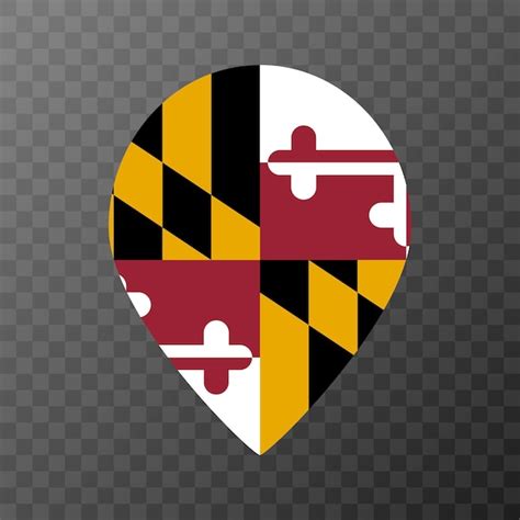 Premium Vector Map Pointer With Flag Maryland State Vector Illustration