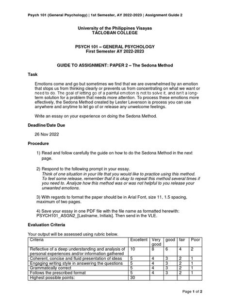 assignment guide paper 2 pdf feeling emotions