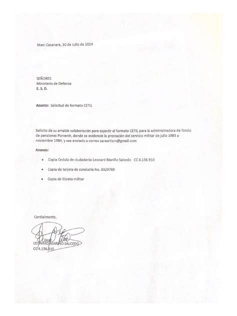Oficio Solicitud De Formato Cetil Pdf