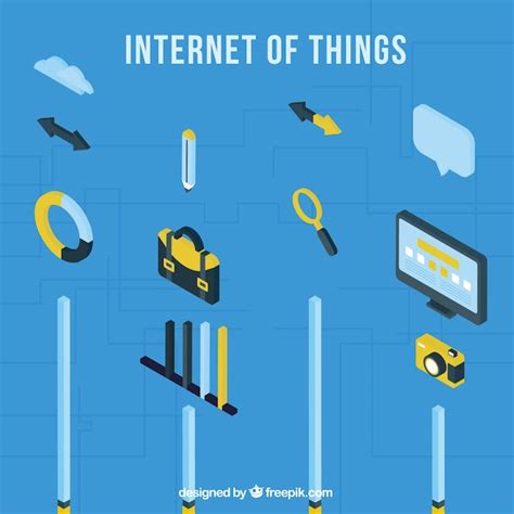 Free Vector Set Of Internet Elements In Isometric Style