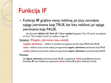 Ppt Loginės Excel Funkcijos Powerpoint Presentation Free Download