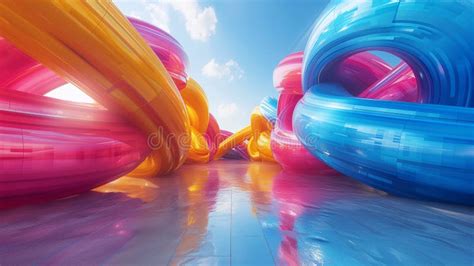 Vibrant Colorful Plastic Tubes Intertwined Dynamic Abstract Composition ...