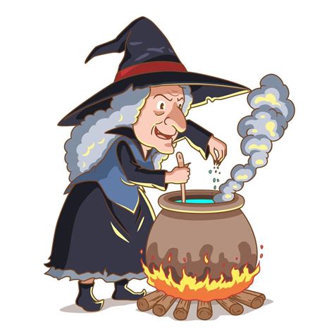 Cartoon Character Of Old Witch Boiling Poison 6944766 Vector Art At