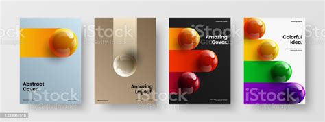 간단한 전면 벡터 디자인 템플릿 구성 트렌디 한 3d 구 배너 일러스트 컬렉션 A4 용지에 대한 스톡 벡터 아트 및 기타 이미지 A4 용지 개념 개체 그룹 Istock