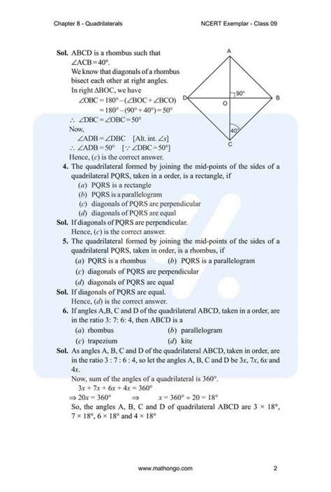 Ncert Exemplar For Class 9 Maths Chapter 8 Mathongo