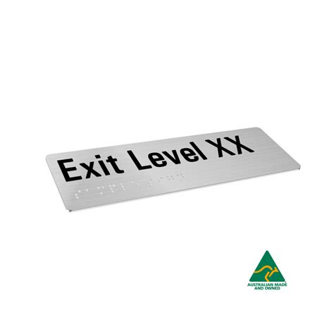 Stainless Steel Custom Level Exit Sign Signlink Pty Limited