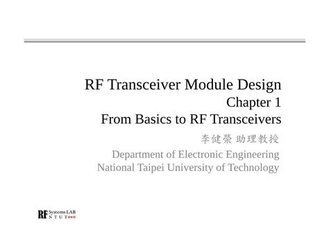 PDF RF Module Design Chapter From Basics To RF Transceivers DOKUMEN TIPS
