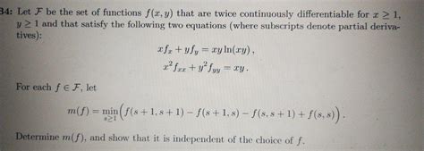 Let F Be The Set Of Functions F X Y That Are Chegg