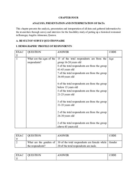 Doc Chapter Four Analysis Presentation And Interpretation Of Data A Result Of Survey