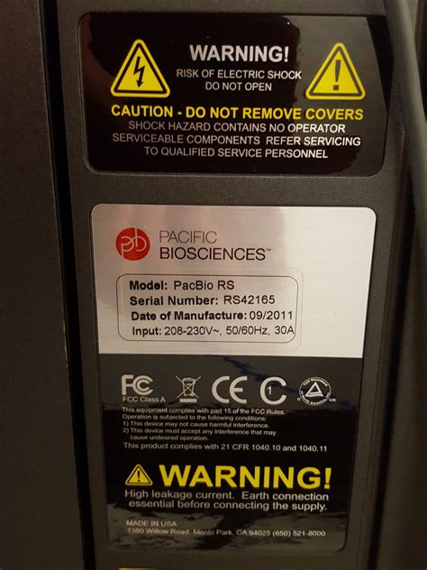 Pacific Biosciences Pacbio Rs 2 Ii System Dna Sequencer Lab