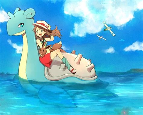 Download Leaf Riding Lapras Wallpaper