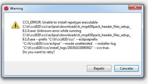 Ccs Ccs 92 Installation Error Ccserror Repotype Executable Code