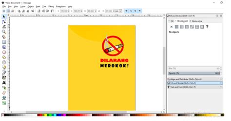 Pandu Wibisono MEMBUAT POSTER MENGGUNAKAN INKSCAPE TENTANG DILARANG MEROKOK