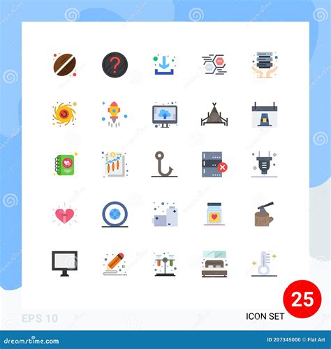 25 User Interface Flat Color Pack Of Modern Signs And Symbols Of Shared