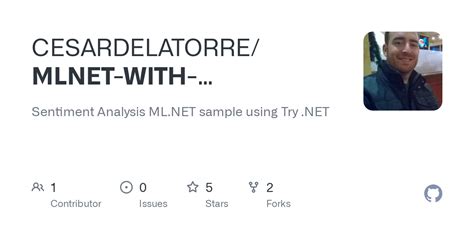 Mlnet With Trydotnet Samplereadmemd At Master · Cesardelatorremlnet