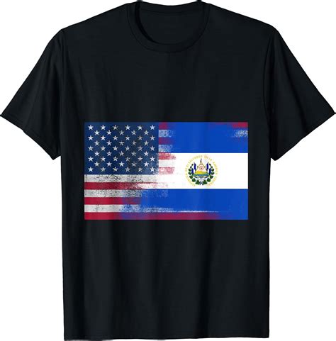 Salvadoran American Half El Salvador Half America Flag Shirt Kinder