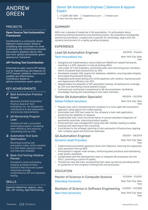 10 Qa Automation Resume Examples With 1010 Score In 2025