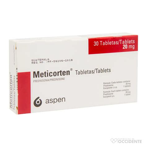 Meticorten 20 Mg X 30 Tabletas Farmacias De Occidente