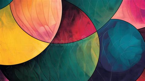 Abstract Composition Of Colorful Overlapping Shapes And Textures Stock Illustration