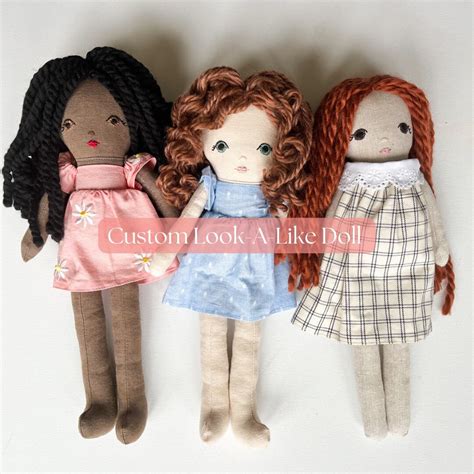 Custom Look A Like Rag Doll Girl Personalized Mini Me Doll Etsy