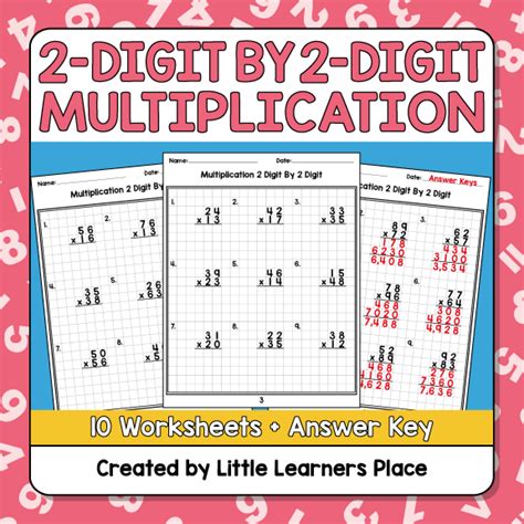 2 Digit By 2 Digit Multiplication Graph Paper Worksheets Made By Teachers