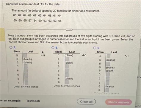Solved Construct A Stem And Leaf Plot For The Data The Chegg Com