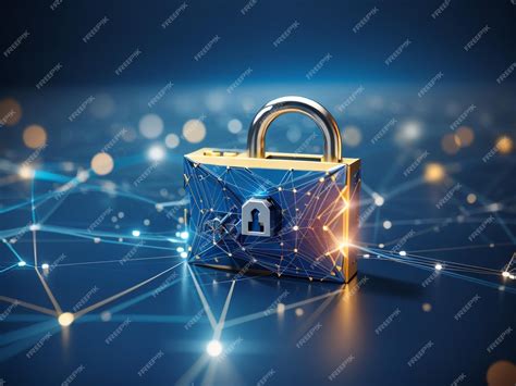 Premium Ai Image Cyber Security Concept Lock Symbol From Lines And Dots