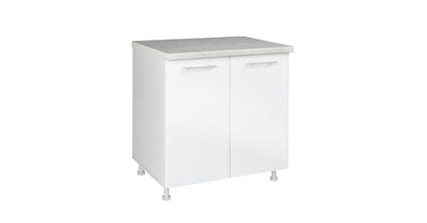 Кухненски шкаф долен с две врати In Mdf D80 бял гланц • Модулна кухня