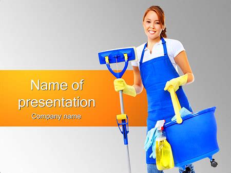 Cleaning Woman PowerPoint Template Backgrounds Google Slides ID SmileTemplates Com