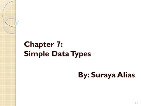 Ppt Chapter 7 Simple Data Types By Suraya Alias Powerpoint