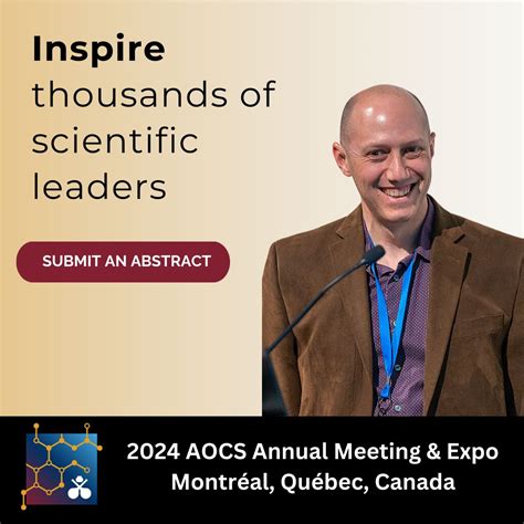aocs on linkedin as a presenter at the aocs annual meeting you will