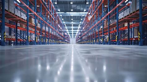 Generative Ai Logistics Warehouse With Empty High Racks Business